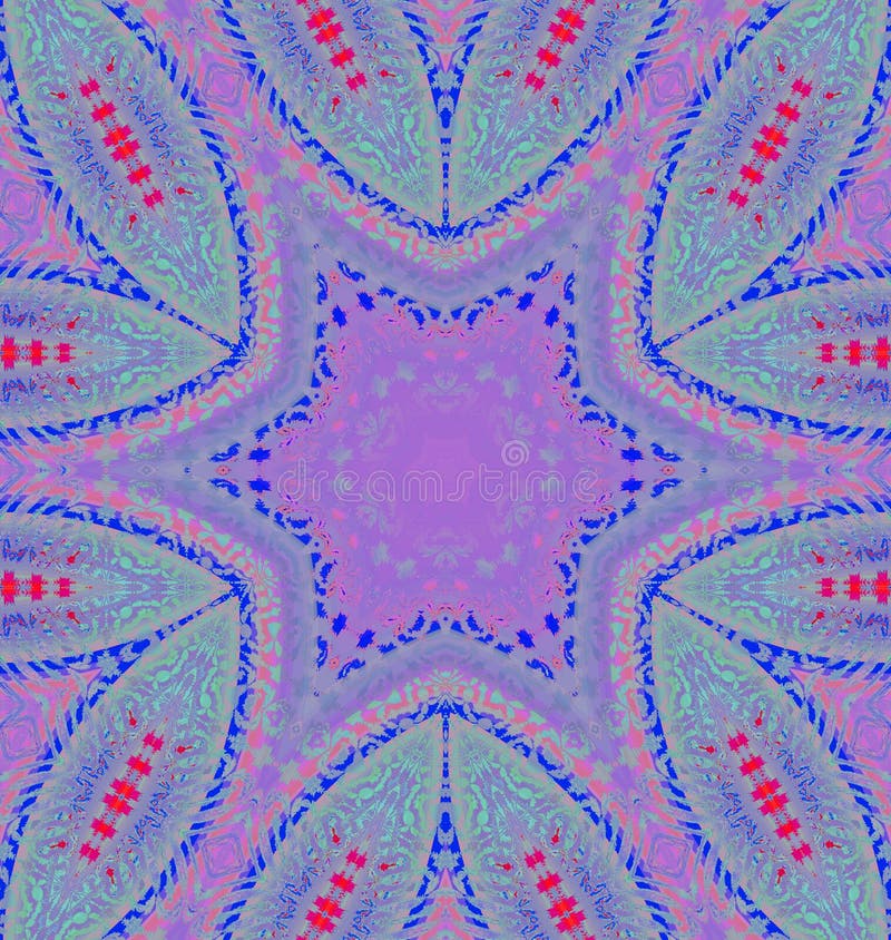 Seamless Floral Pattern Purple Turquoise Centered Stock Illustration ...