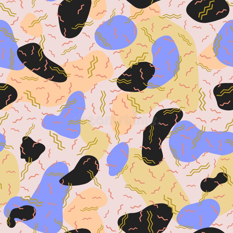 Color Figures and Spots, Abstract Geometric Background Seamless Pattern ...