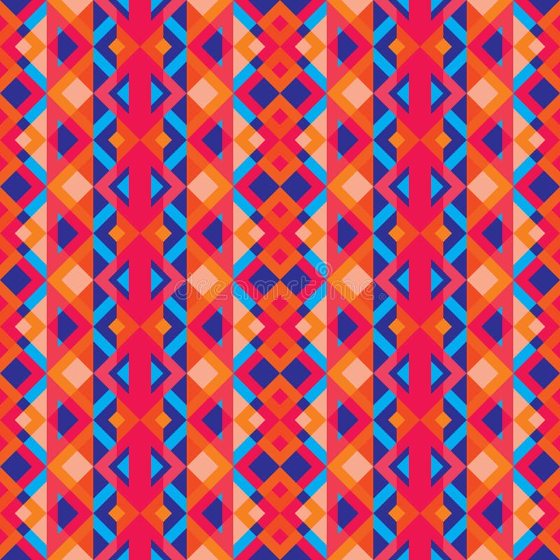 Abstract Geometric Background - Seamless Vector Pattern in Red, Oink ...