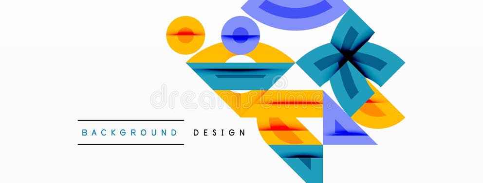 Abstract Geometric Background with Shapes, Featuring Circular and ...