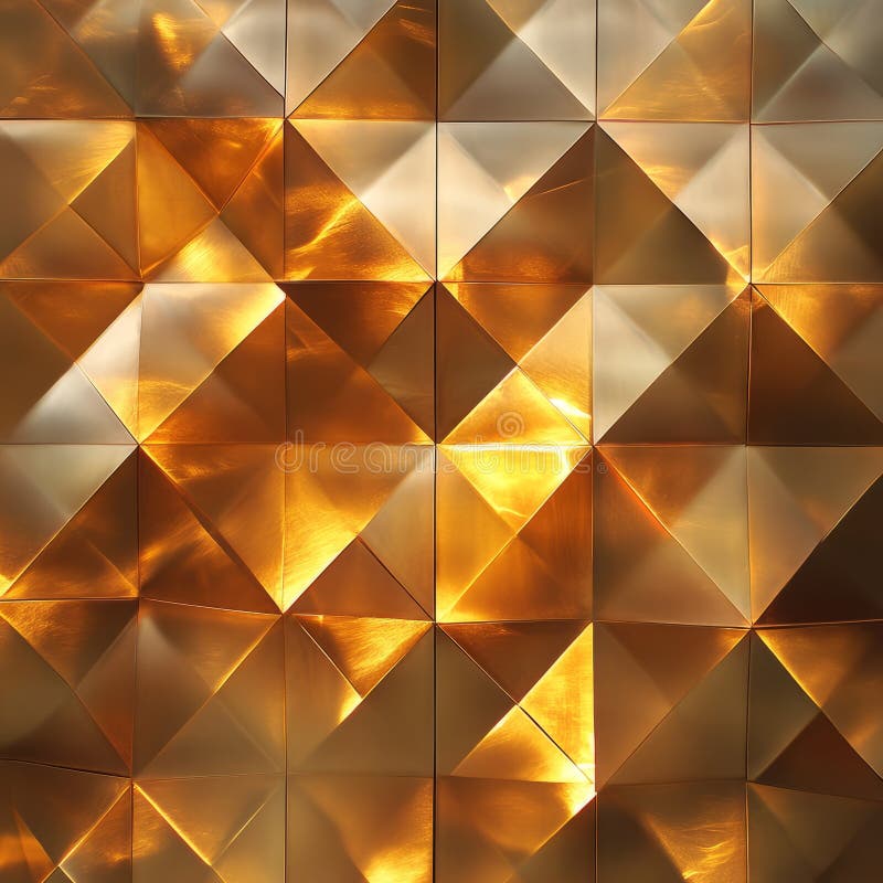 Abstract Geometric Background with Shiny Gold Metallic Triangles Stock ...