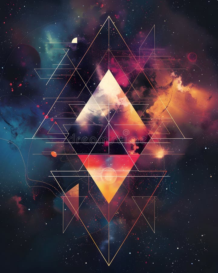 Abstract Geometric Background - Space Galaxy Design Stock Illustration ...