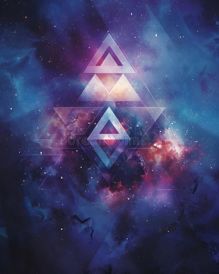 Abstract Geometric Background - Space Galaxy Design Stock Illustration ...