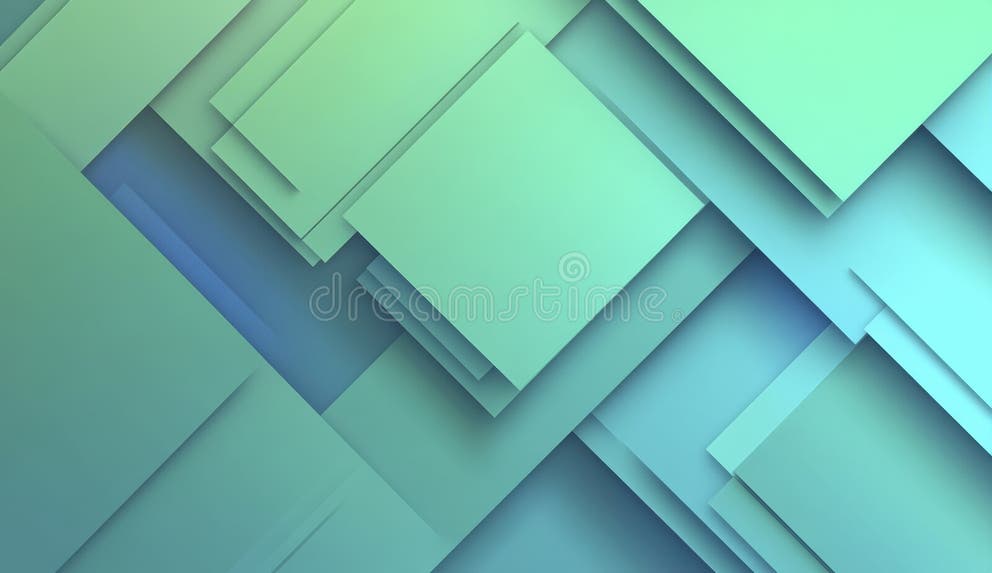 Abstract Geometric Background with Teal and Blue Green Layered Squares ...