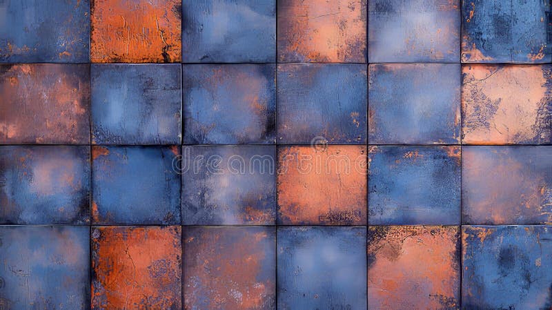 An Abstract Geometric Background Textured with Blue and Copper Colors ...