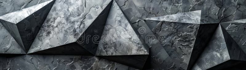 Abstract Geometric Background with Textured Gray 3D Polygons Creating a ...