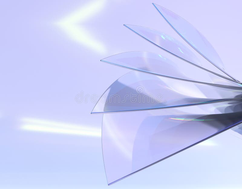 3d Render, Abstract Geometric Background, Translucent Iridescent Sheets ...