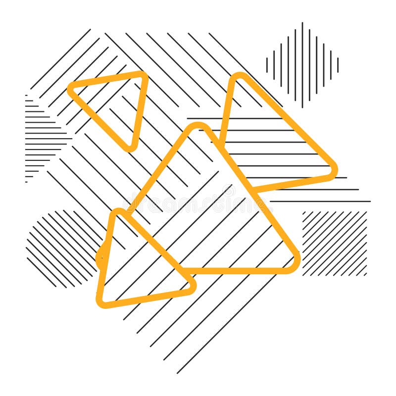 Abstract Geometric Background with a Triangle in the Foreground. Lines ...