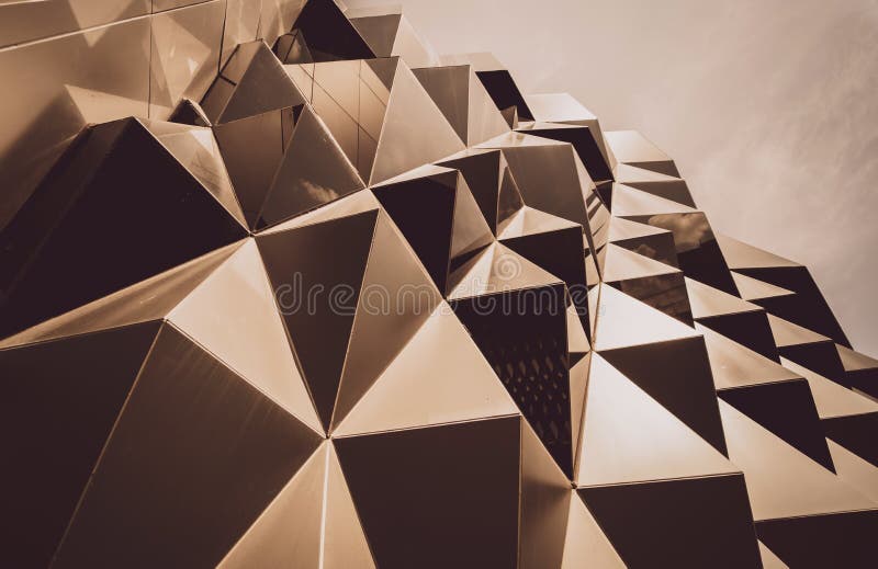 Abstract Geometric Background with Triangles and Buildings Cells ...