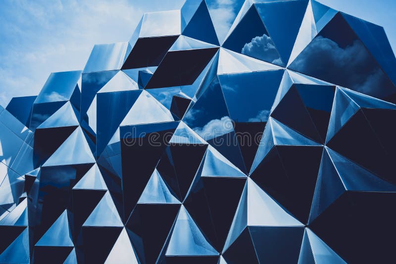 Abstract Geometric Background with Triangles and Buildings Cells ...