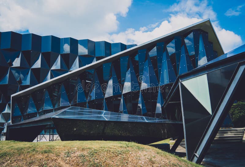 Abstract Geometric Background with Triangles and Buildings Cells Stock ...