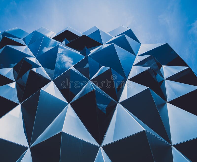 Abstract Geometric Background with Triangles and Buildings Cells Stock ...