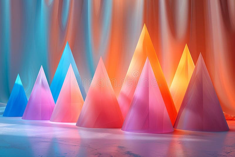 Abstract Geometric Background with Triangles and Buildings Cells ...