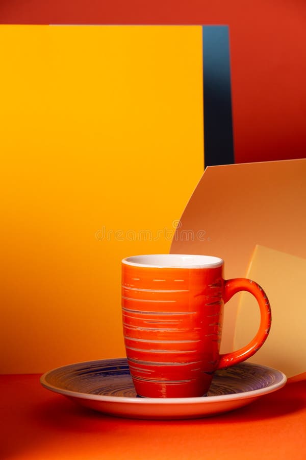 Abstract Geometric Background Using Orange, Yellow and Cap Stock Photo ...
