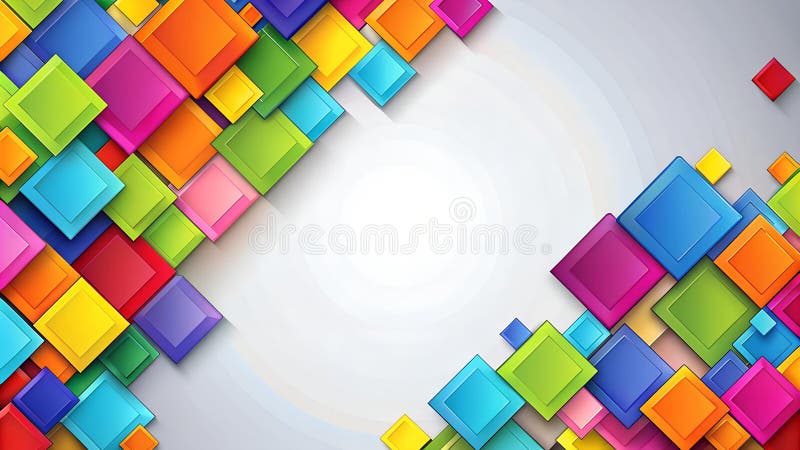 Abstract Geometric Background with Vibrant Corner Squares AI Generated ...