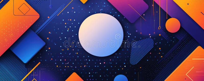 Abstract Geometric Background with Vibrant Gradient Shapes and Rounded ...