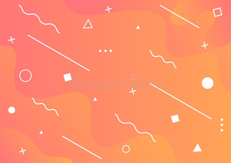 Abstract Geometric Background, White Geometric Shape on Orange Gradient ...