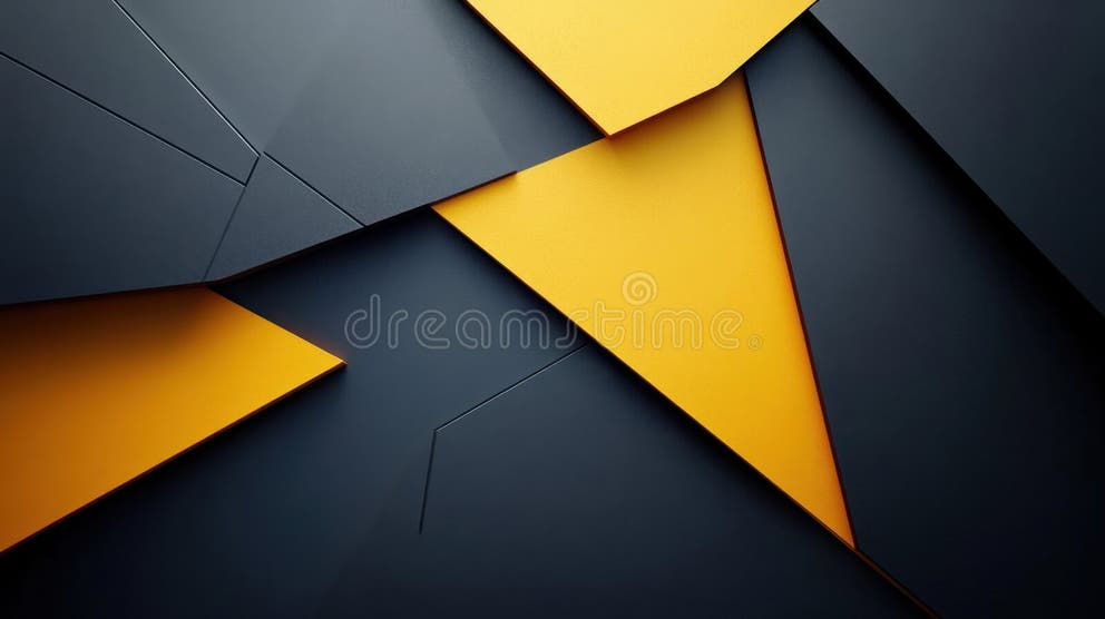 Abstract Geometric Background with Yellow and Black Triangles Stock ...