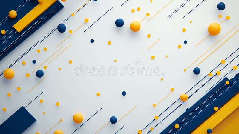 Abstract Geometric Background in Yellow and Navy Blue with Lines and ...