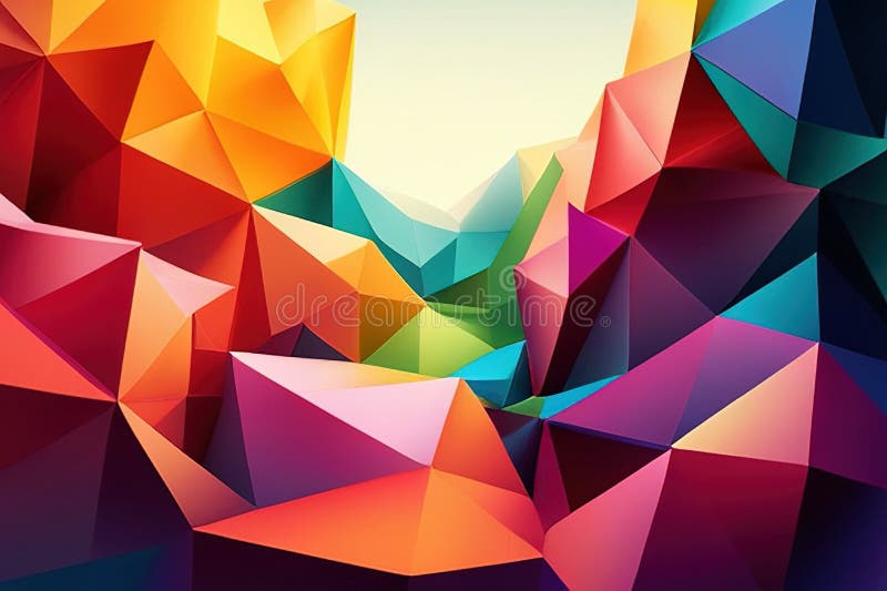 Abstract Geometric Backgrounds Full Color Polygon Background ...