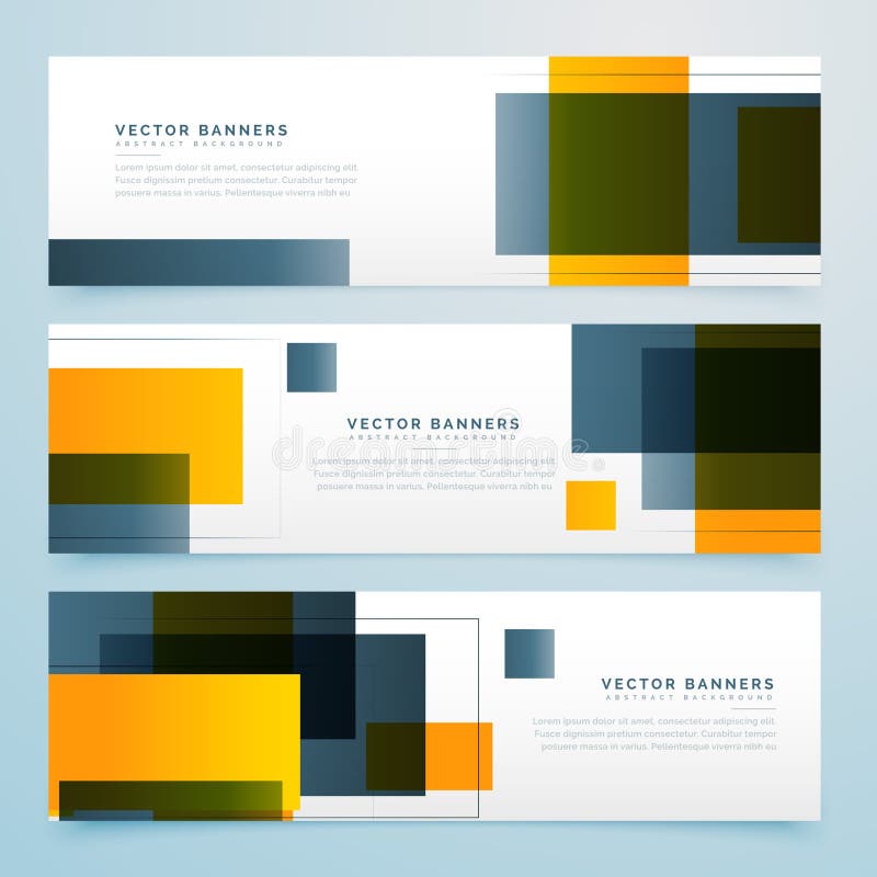 Abstract Geometric Banner Design Collection Stock Vector - Illustration ...