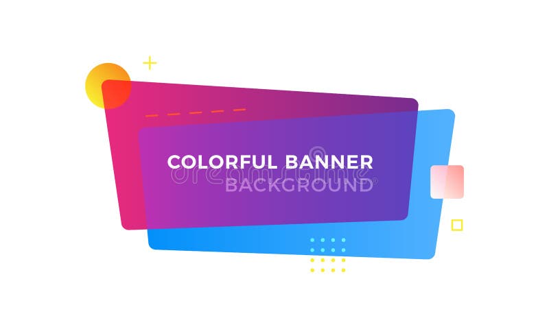 Abstract Geometric Banner in Memphis Design Style with Different Shapes ...