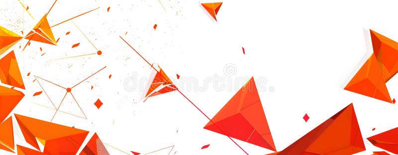 Abstract Geometric Banner with Orange and Red Triangles Stock ...