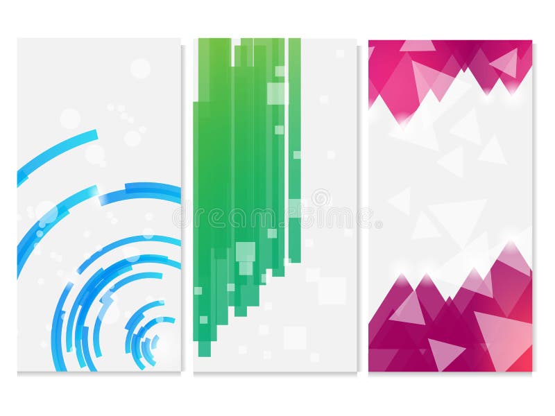 Abstract Geometric Banner Set Stock Vector - Illustration of header ...