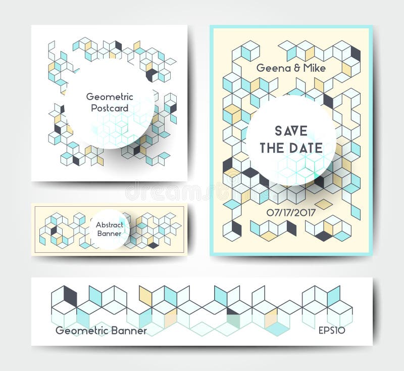 Abstract Geometric Banner Templates Stock Vector - Illustration of ...