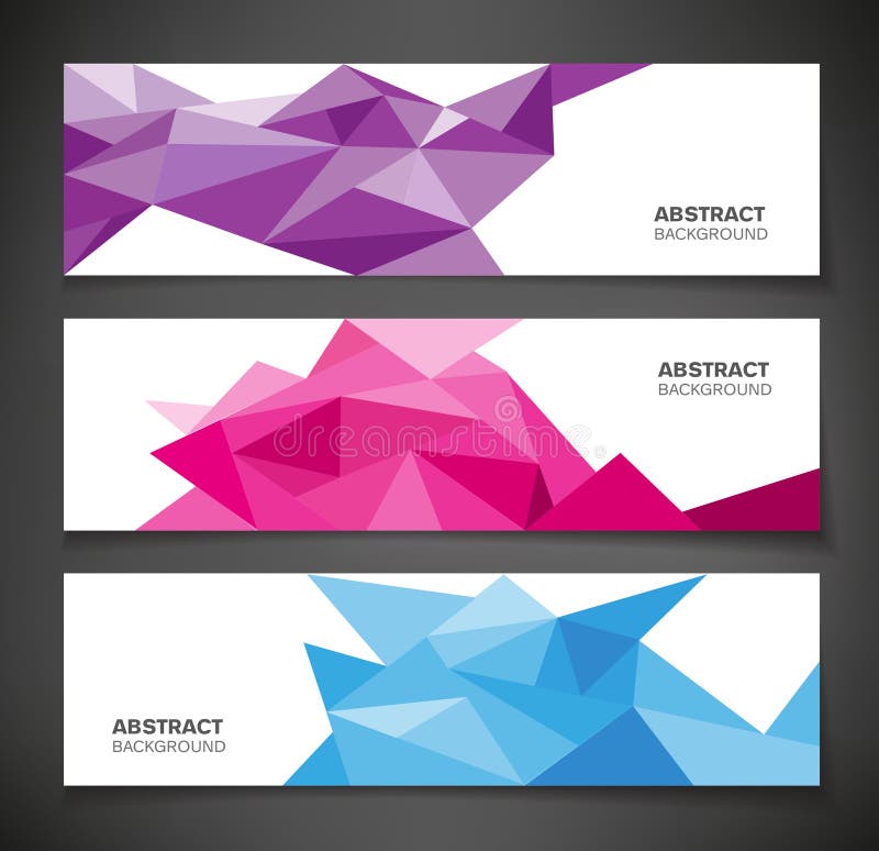 Abstract Banners with Geometric Shapes Stock Vector - Illustration of ...