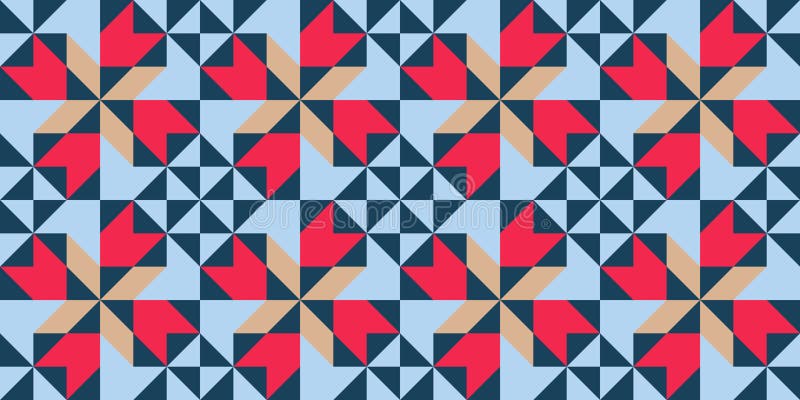 Abstract Geometric Barn Quilt Seamless Pattern Stock Vector ...