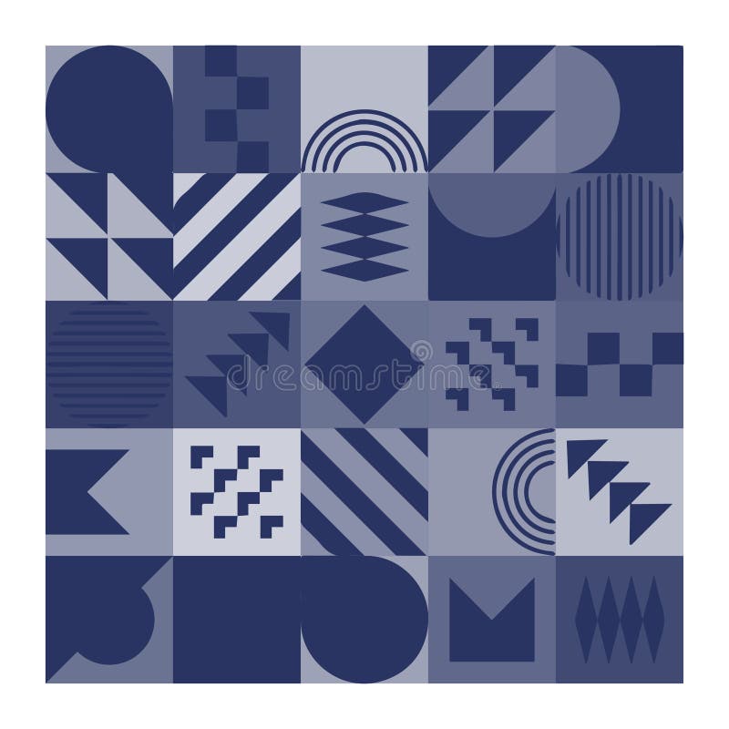 Colorful Bauhaus Pattern Design Stock Vector - Illustration of triangle ...