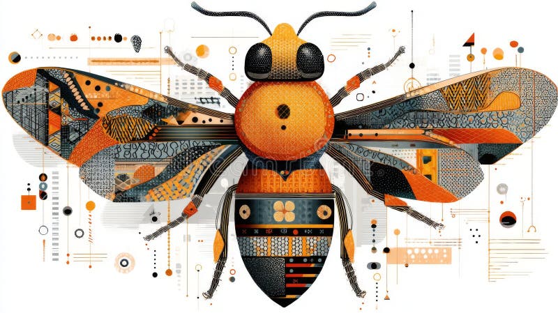 Abstract Geometric Bee Collage Illustration Stock Illustration ...