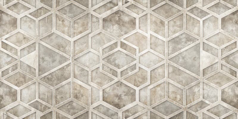 Abstract Geometric Beige Stone Texture with Interlocking Hexagonal and ...