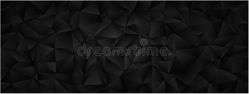 Abstract Geometric Black Background with Low Poly Triangular Facets ...