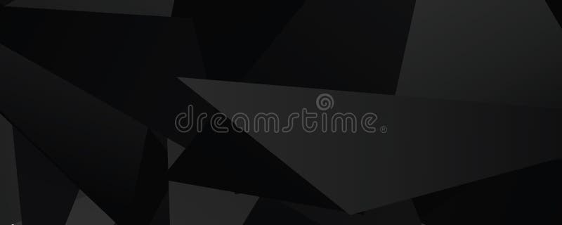 Abstract Geometric Black Background with Overlapping Triangles and ...