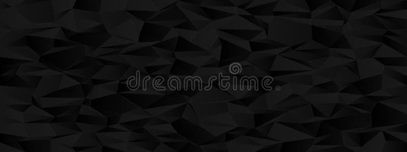 Abstract Geometric Black Low Poly Background for Modern Design and Creativity Stock Illustration ...