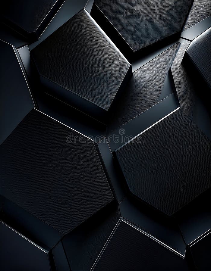 Abstract Geometric Black Shapes with Subtle Texture and Gradient Lighting. Ai Generated Stock ...