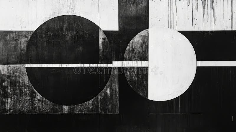 Abstract Geometric Black and White Art Stock Illustration ...