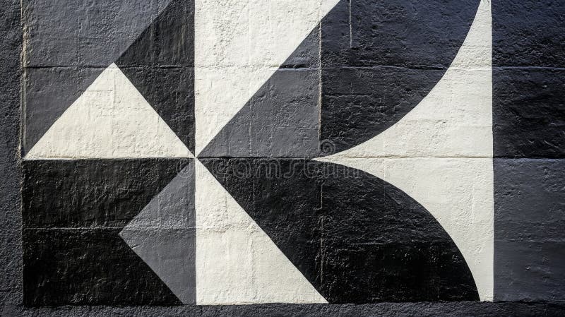 Abstract Geometric Black and White Art Stock Illustration ...