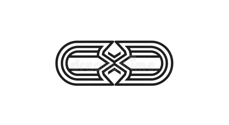 Geometric Line Art: Abstract Oval Shape with Symmetrical Design Element ...