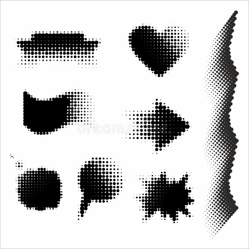 Abstract Geometric Black And White Graphic Design Print Halftone Stock