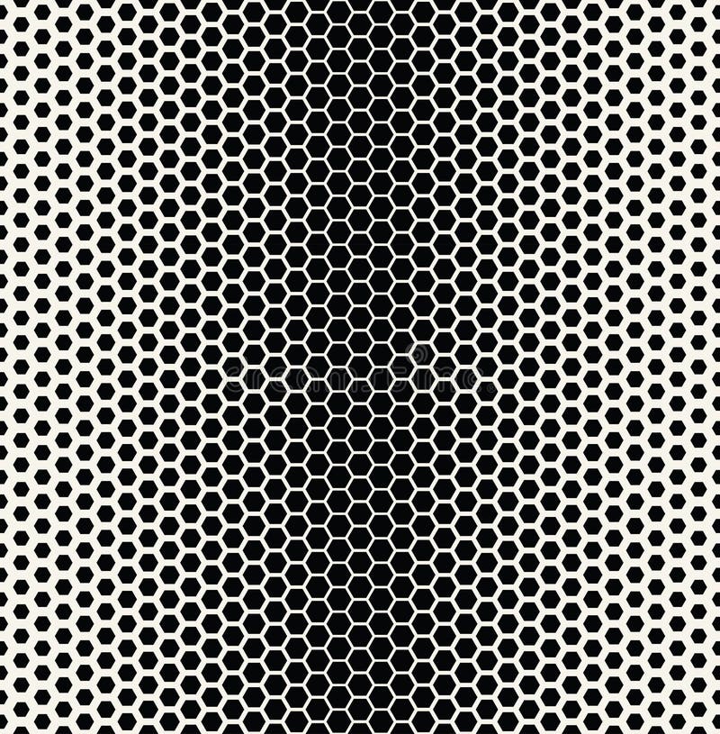 Abstract Geometric Black and White Graphic Halftone Hexagon Pattern ...