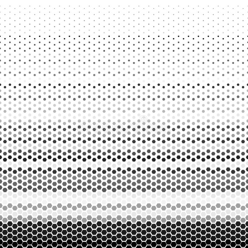 Abstract Geometric Black and White Graphic Halftone Hexagon Pattern ...