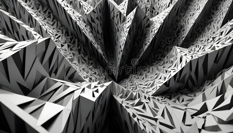 Abstract, Geometric, Black and White Image with Sharp Lines and Angles ...