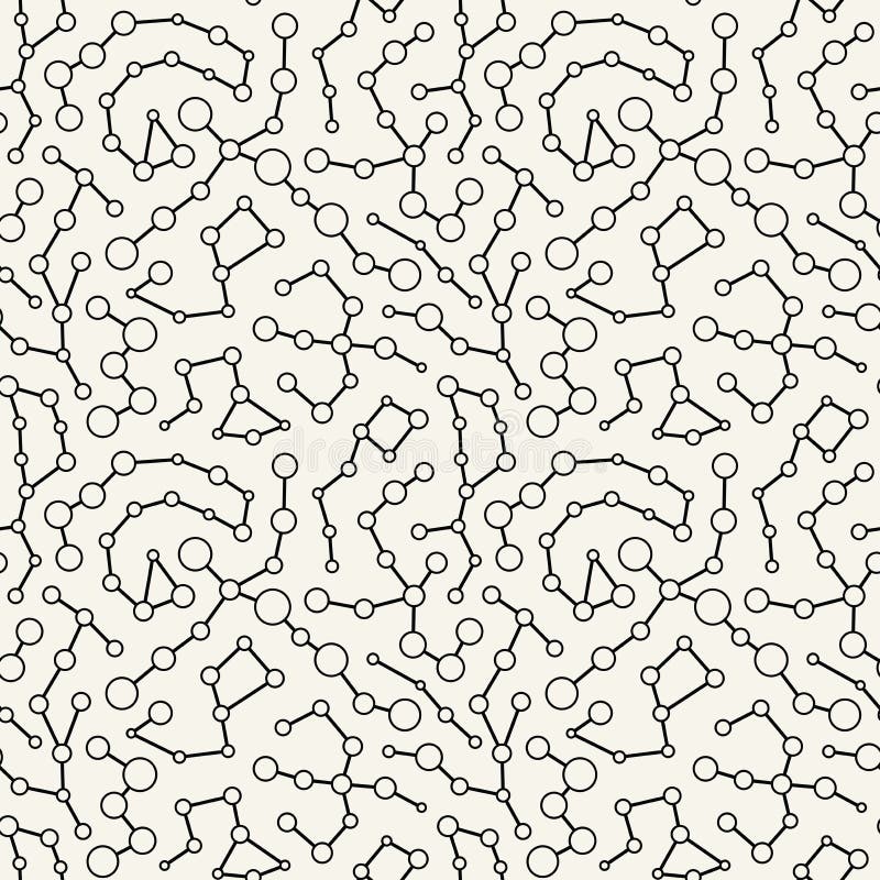 Abstract Geometric Black and White Stars Constellation Pattern Stock ...