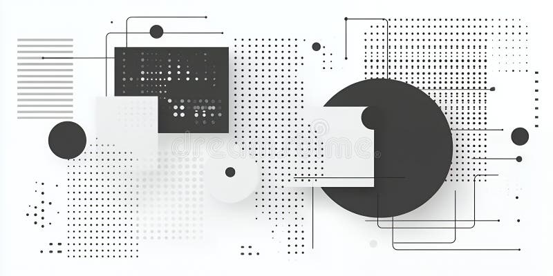 Abstract Geometric Black White Tech Background Design Stock ...