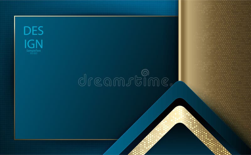 Abstract Geometric Blue Composition with a Textured Golden Arrow and ...