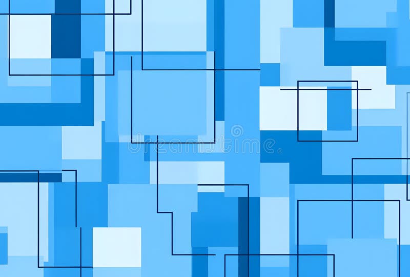 Abstract Geometric Blue Cube Pattern Background Stock Illustration ...