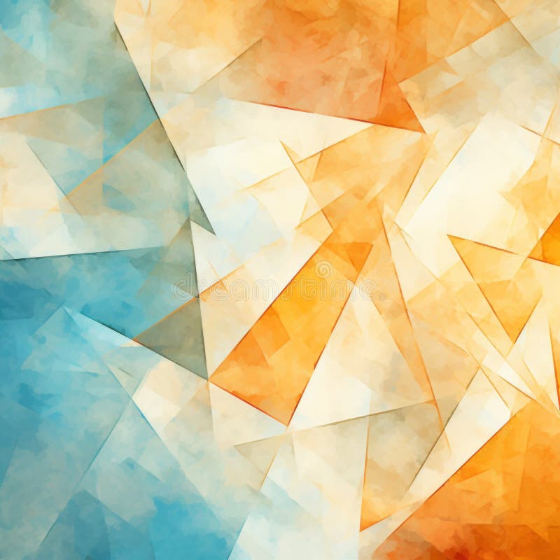 Abstract Geometric Blue and Orange Polygon Wallpaper Stock Illustration ...
